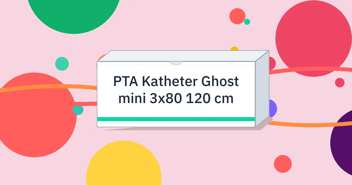 Symbolbild: Packung mit der Aufschrift PTA Katheter Ghost mini 3x80 120 cm (PZN 00140238) – Verfügbarkeit und Bezug in Apotheken in Frankfurt am Main