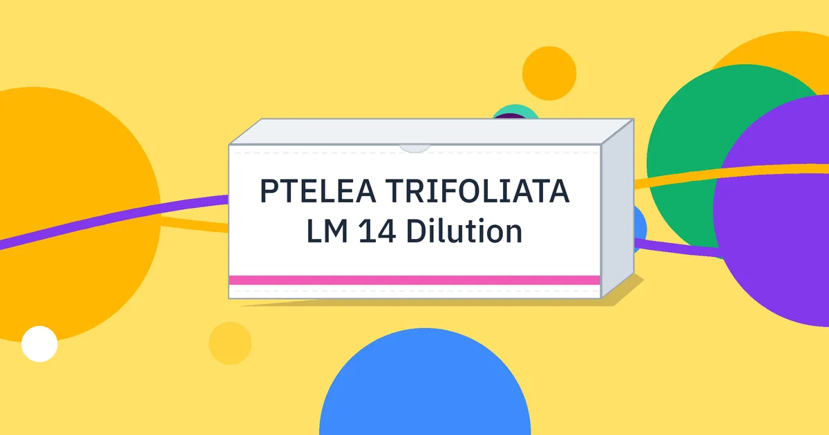 Symbolbild: Packung mit der Aufschrift PTELEA TRIFOLIATA LM 14 Dilution (PZN 13670357) – Verfügbarkeit und Bezug in Apotheken in Frankfurt am Main