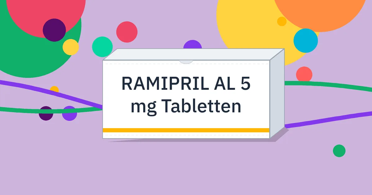 Symbolbild: Packung mit der Aufschrift RAMIPRIL AL 5 mg Tabletten (PZN 00796996) – Verfügbarkeit und Bezug in Apotheken in Frankfurt am Main