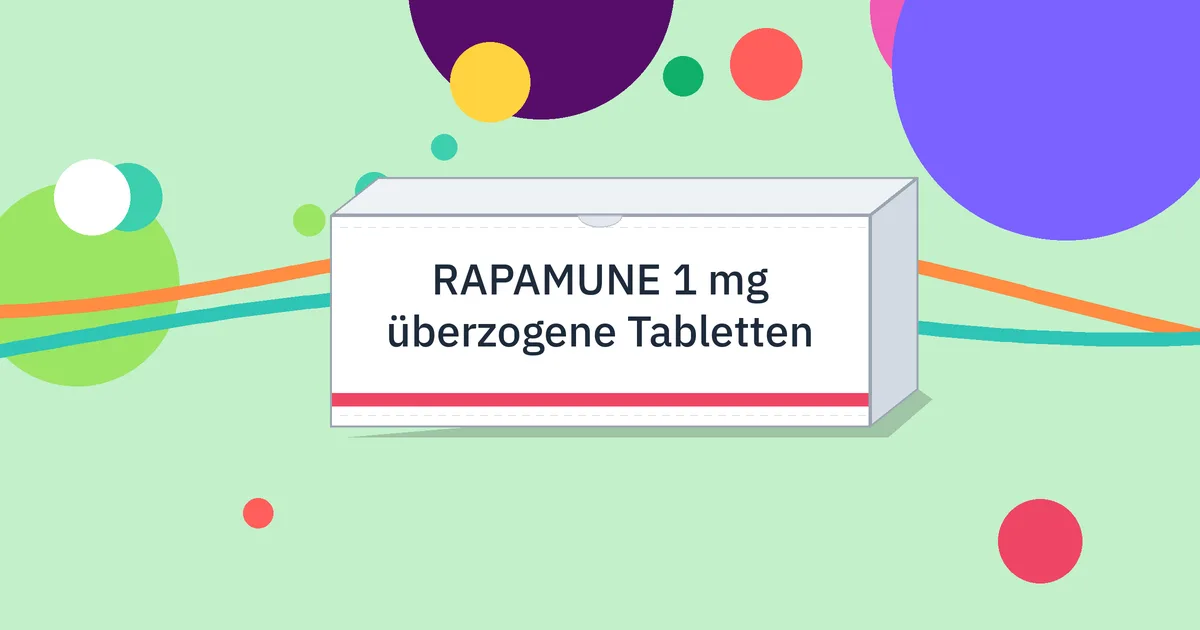 Symbolbild: Packung mit der Aufschrift RAPAMUNE 1 mg überzogene Tabletten (PZN 04862721) – Verfügbarkeit und Bezug in Apotheken in Frankfurt am Main