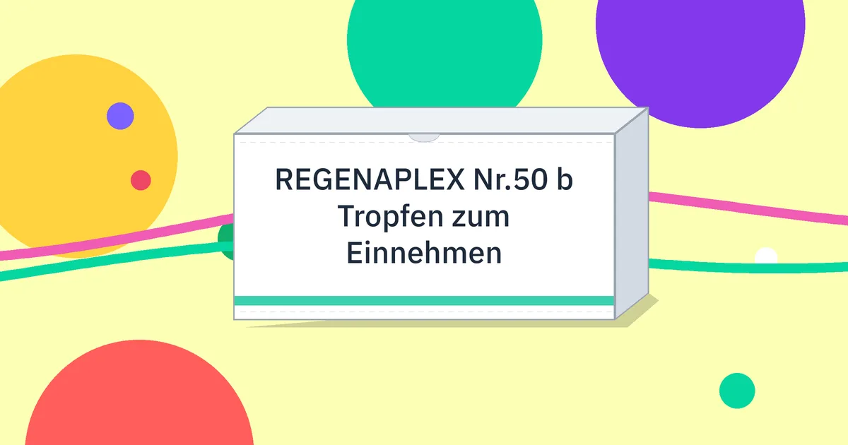 Symbolbild: Packung mit der Aufschrift REGENAPLEX Nr.50 b Tropfen zum Einnehmen (PZN 02642808) – Verfügbarkeit und Bezug in Apotheken in Frankfurt am Main