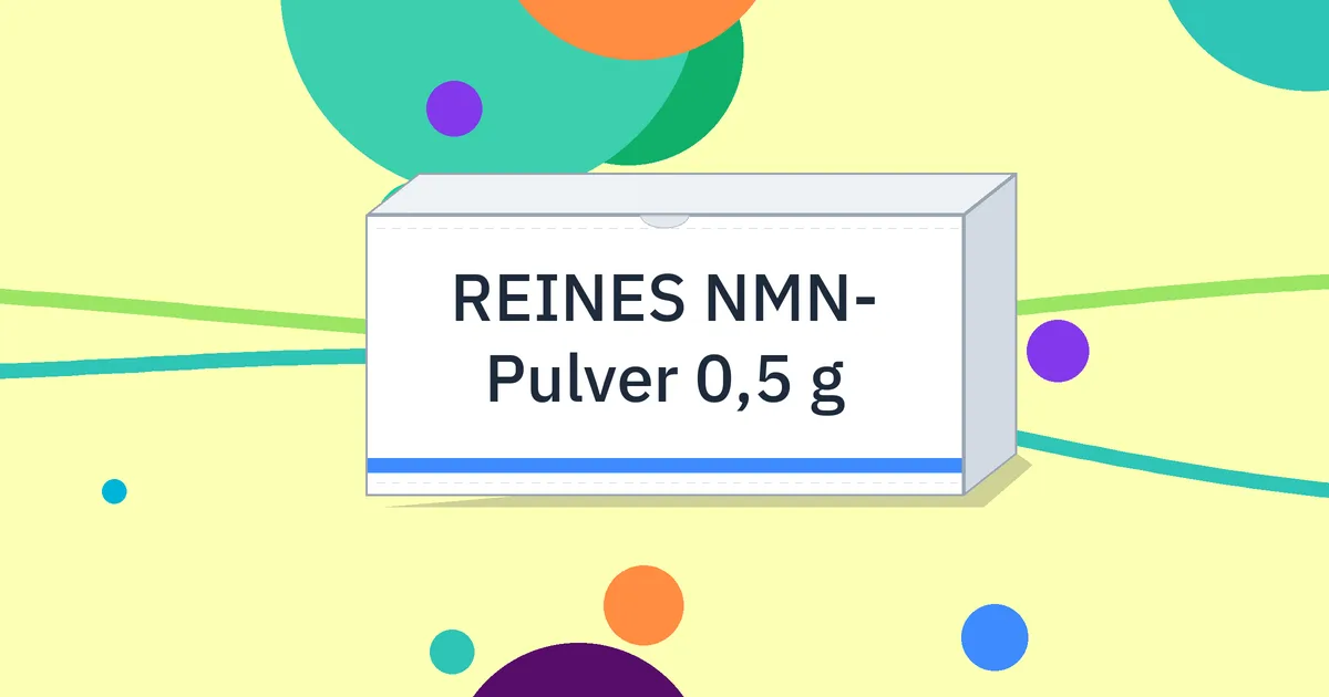 Symbolbild: Packung mit der Aufschrift REINES NMN-Pulver 0,5 g (PZN 19386338) – Verfügbarkeit und Bezug in Apotheken in Frankfurt am Main