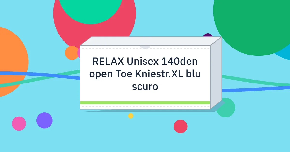 Symbolbild: Packung mit der Aufschrift RELAX Unisex 140den open Toe Kniestr.XL blu scuro (PZN 16190008) – Verfügbarkeit und Bezug in Apotheken in Frankfurt am Main