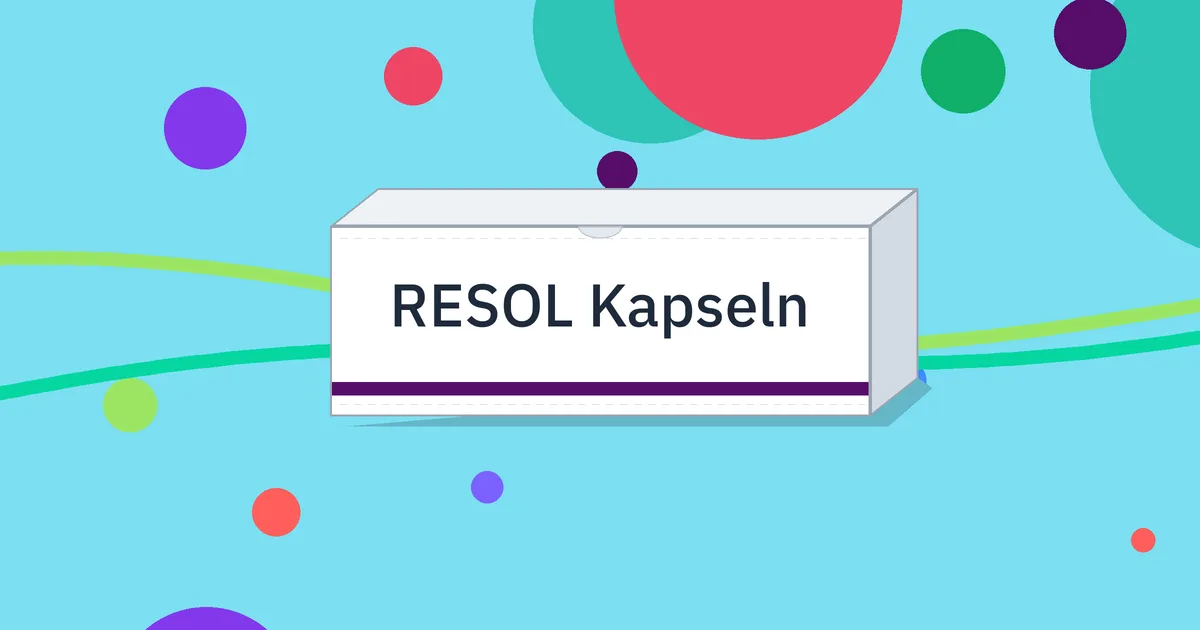 Symbolbild: Packung mit der Aufschrift RESOL Kapseln (PZN 05370724) – Verfügbarkeit und Bezug in Apotheken in Frankfurt am Main