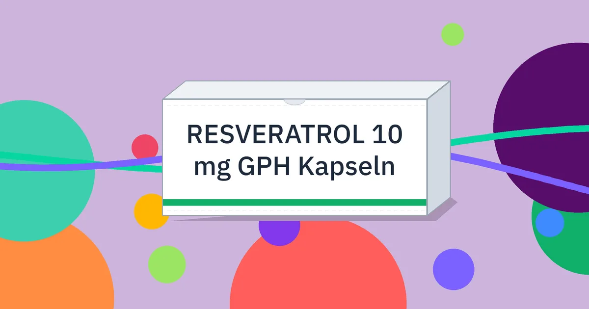 Symbolbild: Packung mit der Aufschrift RESVERATROL 10 mg GPH Kapseln (PZN 02563210) – Verfügbarkeit und Bezug in Apotheken in Frankfurt am Main