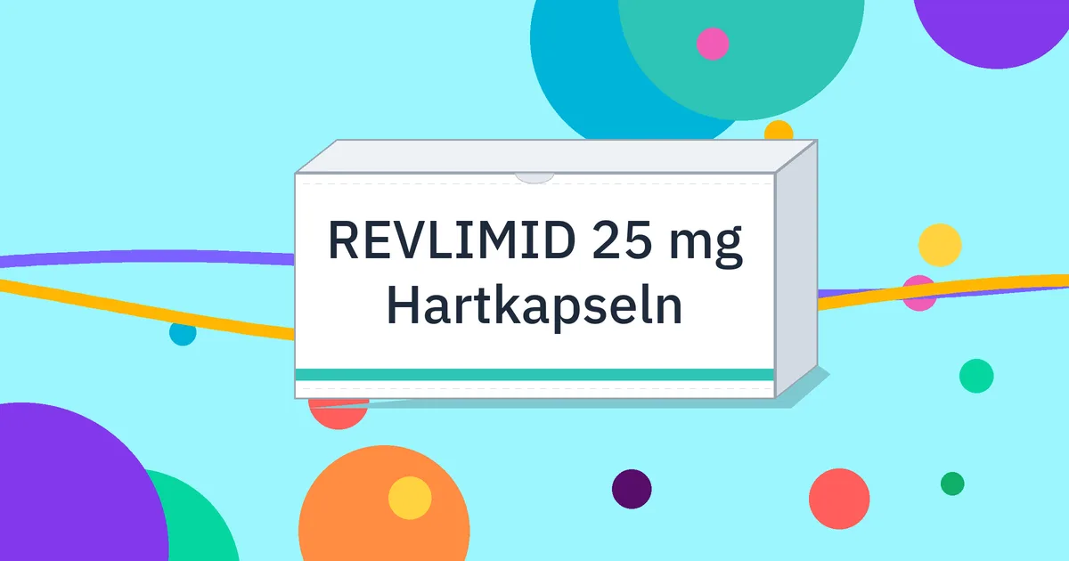 Symbolbild: Packung mit der Aufschrift REVLIMID 25 mg Hartkapseln (PZN 15253505) – Verfügbarkeit und Bezug in Apotheken in Frankfurt am Main
