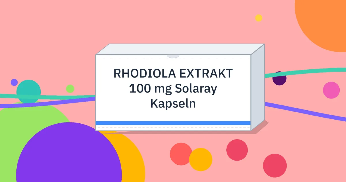 Symbolbild: Packung mit der Aufschrift RHODIOLA EXTRAKT 100 mg Solaray Kapseln (PZN 17258027) – Verfügbarkeit und Bezug in Apotheken in Frankfurt am Main