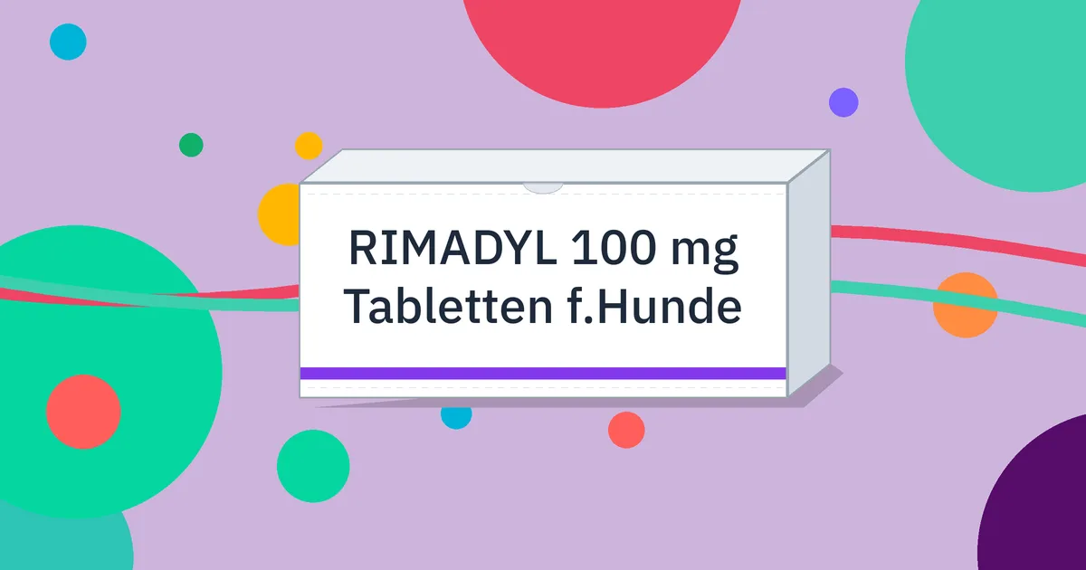 Symbolbild: Packung mit der Aufschrift RIMADYL 100 mg Tabletten f.Hunde (PZN 01420767) – Verfügbarkeit und Bezug in Apotheken in Frankfurt am Main