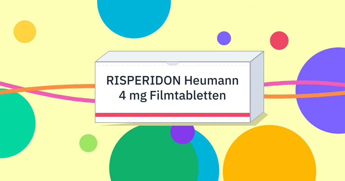 Symbolbild: Packung mit der Aufschrift RISPERIDON Heumann 4 mg Filmtabletten (PZN 01584090) – Verfügbarkeit und Bezug in Apotheken in Frankfurt am Main