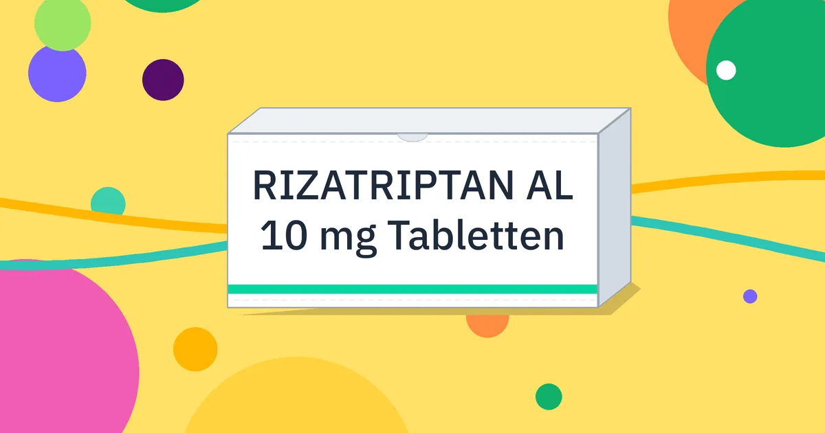 Symbolbild: Packung mit der Aufschrift RIZATRIPTAN AL 10 mg Tabletten (PZN 01497155) – Verfügbarkeit und Bezug in Apotheken in Frankfurt am Main