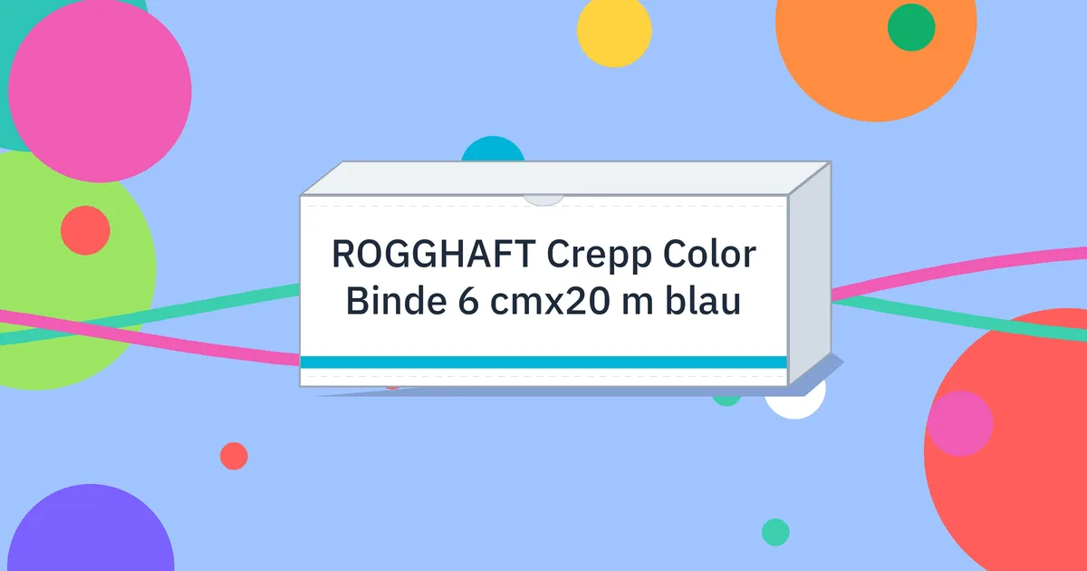 Symbolbild: Packung mit der Aufschrift ROGGHAFT Crepp Color Binde 6 cmx20 m blau (PZN 08419543) – Verfügbarkeit und Bezug in Apotheken in Frankfurt am Main