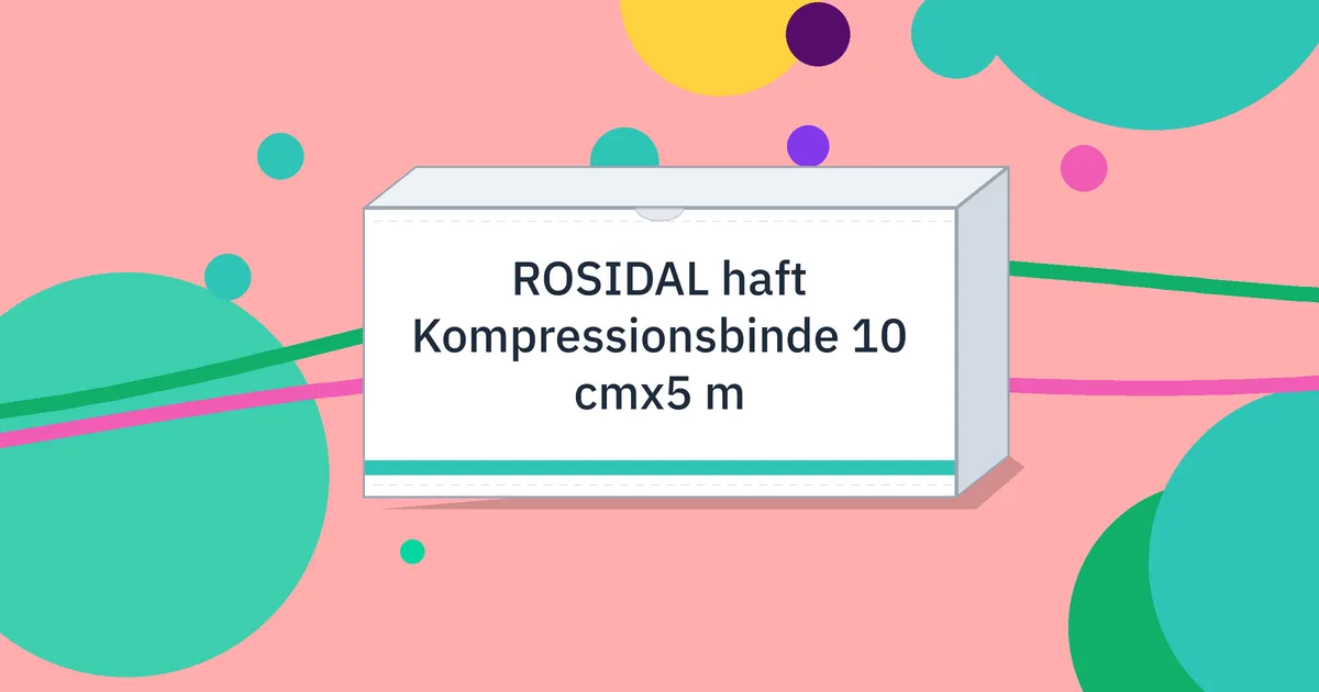 Symbolbild: Packung mit der Aufschrift ROSIDAL haft Kompressionsbinde 10 cmx5 m (PZN 20326465) – Verfügbarkeit und Bezug in Apotheken in Frankfurt am Main
