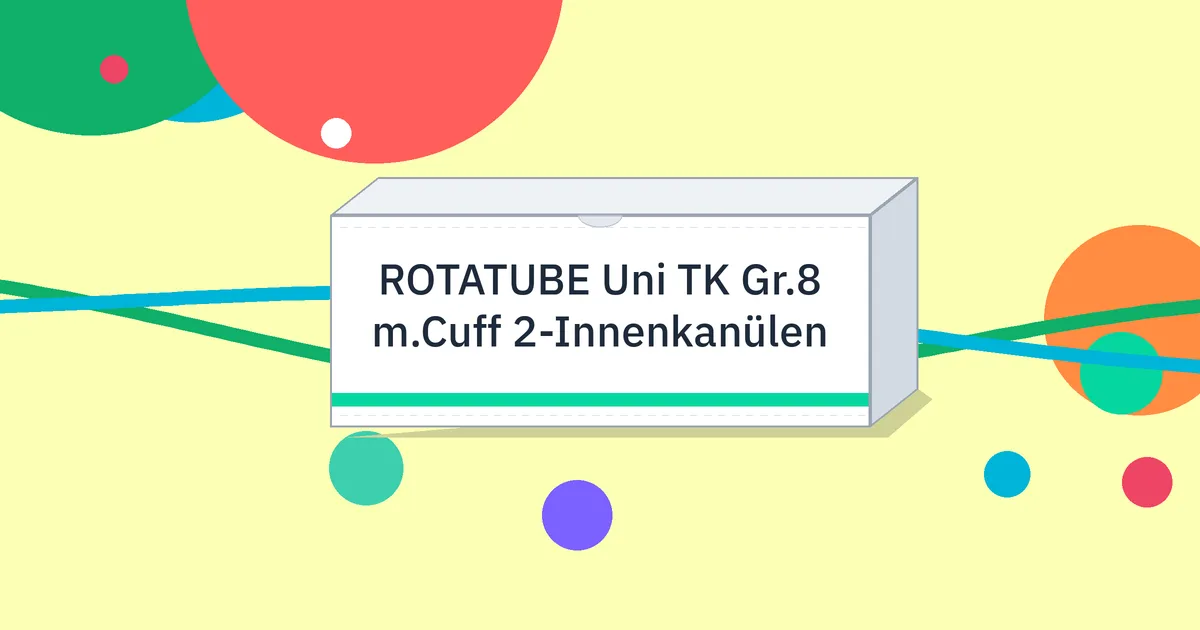 Symbolbild: Packung mit der Aufschrift ROTATUBE Uni TK Gr.8 m.Cuff 2-Innenkanülen (PZN 20925272) – Verfügbarkeit und Bezug in Apotheken in Frankfurt am Main