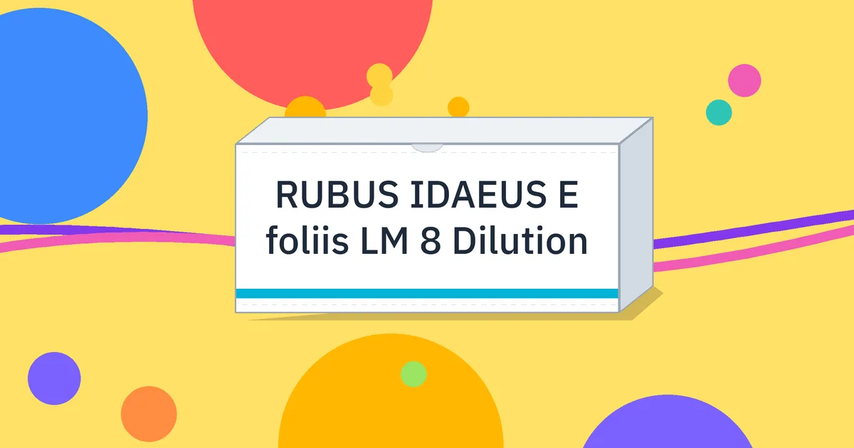 Symbolbild: Packung mit der Aufschrift RUBUS IDAEUS E foliis LM 8 Dilution (PZN 13681527) – Verfügbarkeit und Bezug in Apotheken in Frankfurt am Main