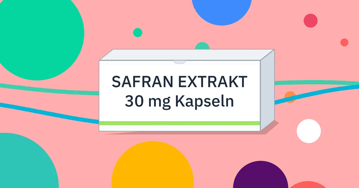 Symbolbild: Packung mit der Aufschrift SAFRAN EXTRAKT 30 mg Kapseln (PZN 17388563) – Verfügbarkeit und Bezug in Apotheken in Frankfurt am Main
