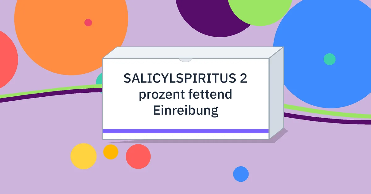 Symbolbild: Packung mit der Aufschrift SALICYLSPIRITUS 2 prozent fettend Einreibung (PZN 18783505) – Verfügbarkeit und Bezug in Apotheken in Frankfurt am Main