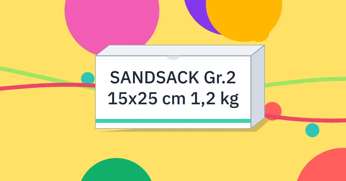 Symbolbild: Packung mit der Aufschrift SANDSACK Gr.2 15x25 cm 1,2 kg (PZN 02443150) – Verfügbarkeit und Bezug in Apotheken in Frankfurt am Main