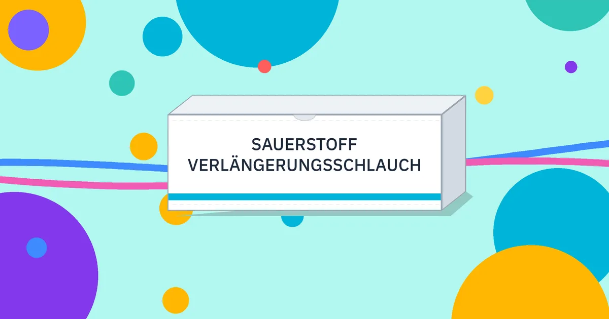 Symbolbild: Packung mit der Aufschrift SAUERSTOFF VERLÄNGERUNGSSCHLAUCH (PZN 03054321) – Verfügbarkeit und Bezug in Apotheken in Frankfurt am Main