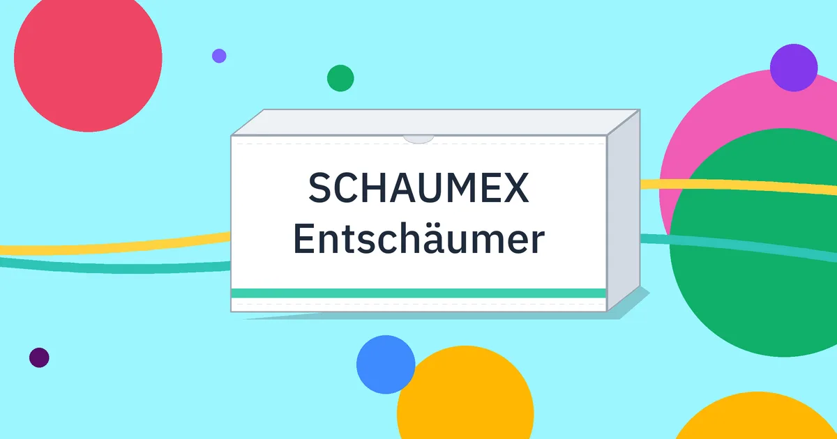 Symbolbild: Packung mit der Aufschrift SCHAUMEX Entschäumer (PZN 09927566) – Verfügbarkeit und Bezug in Apotheken in Frankfurt am Main