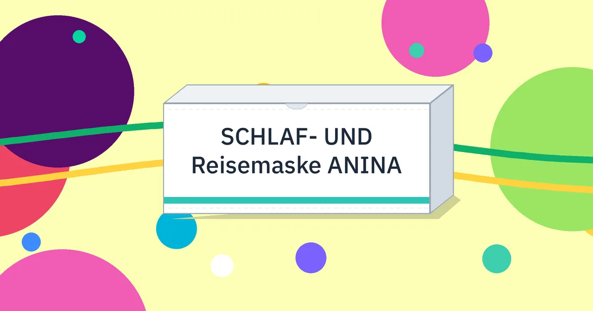 Symbolbild: Packung mit der Aufschrift SCHLAF- UND Reisemaske ANINA (PZN 18713611) – Verfügbarkeit und Bezug in Apotheken in Frankfurt am Main