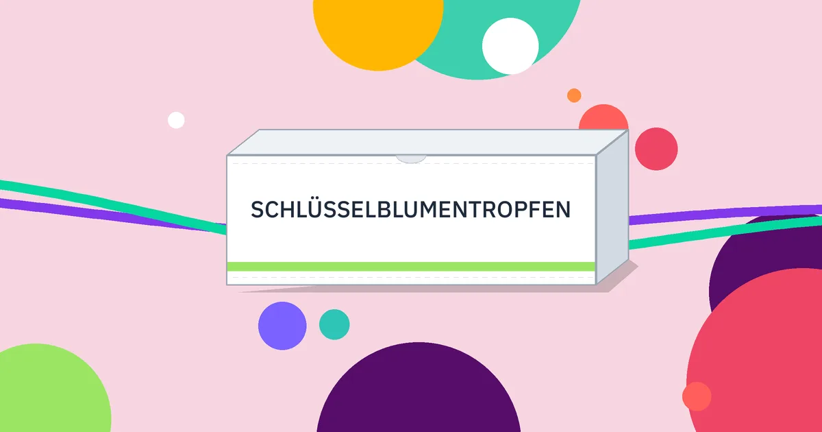 Symbolbild: Packung mit der Aufschrift SCHLÜSSELBLUMENTROPFEN (PZN 11053028) – Verfügbarkeit und Bezug in Apotheken in Frankfurt am Main