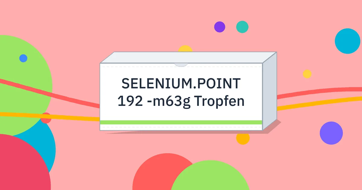Symbolbild: Packung mit der Aufschrift SELENIUM.POINT 192 -m63g Tropfen (PZN 19158531) – Verfügbarkeit und Bezug in Apotheken in Frankfurt am Main