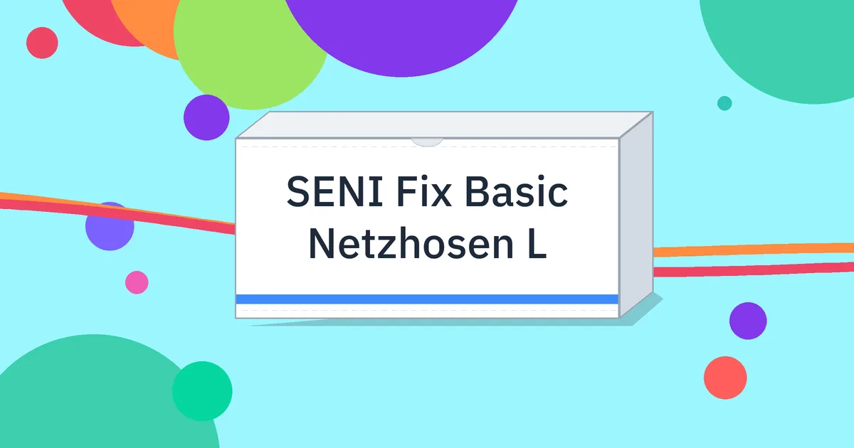 Symbolbild: Packung mit der Aufschrift SENI Fix Basic Netzhosen L (PZN 05503065) – Verfügbarkeit und Bezug in Apotheken in Frankfurt am Main