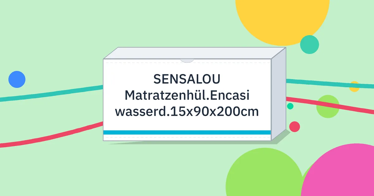 Symbolbild: Packung mit der Aufschrift SENSALOU Matratzenhül.Encasi wasserd.15x90x200cm (PZN 18302500) – Verfügbarkeit und Bezug in Apotheken in Frankfurt am Main