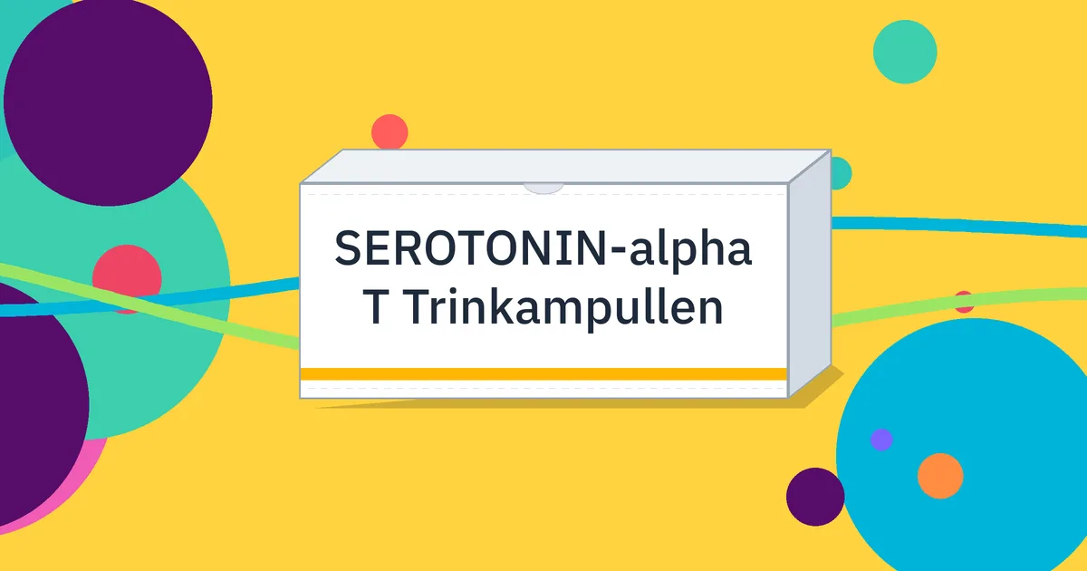 Symbolbild: Packung mit der Aufschrift SEROTONIN-alpha T Trinkampullen (PZN 10222368) – Verfügbarkeit und Bezug in Apotheken in Frankfurt am Main