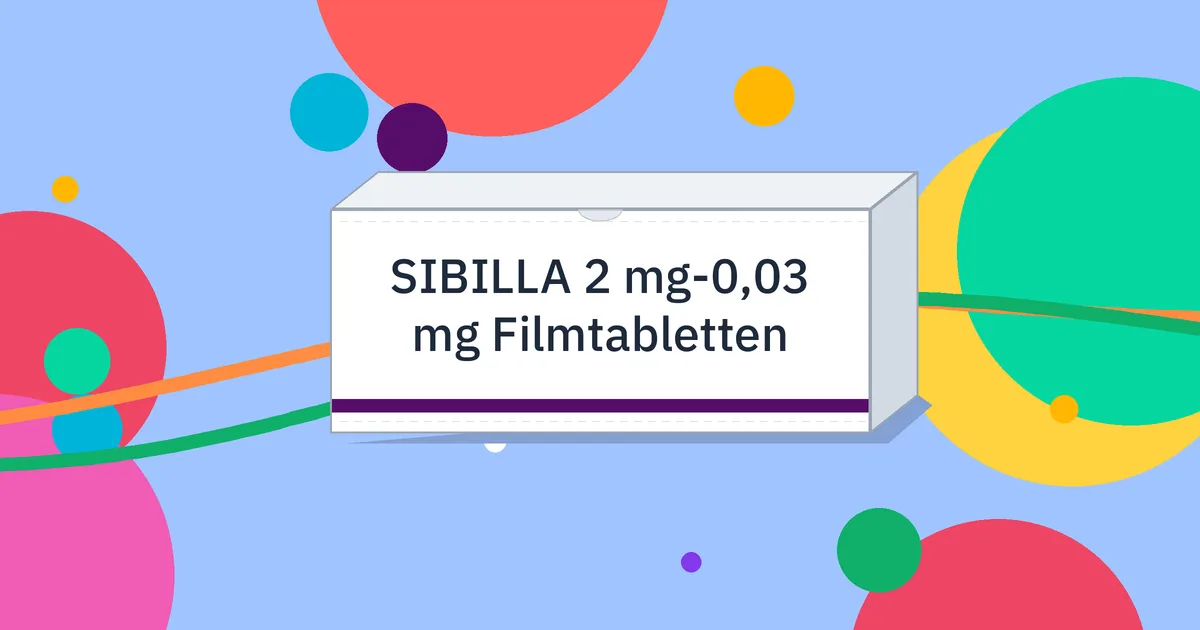 Symbolbild: Packung mit der Aufschrift SIBILLA 2 mg-0,03 mg Filmtabletten (PZN 09779433) – Verfügbarkeit und Bezug in Apotheken in Frankfurt am Main