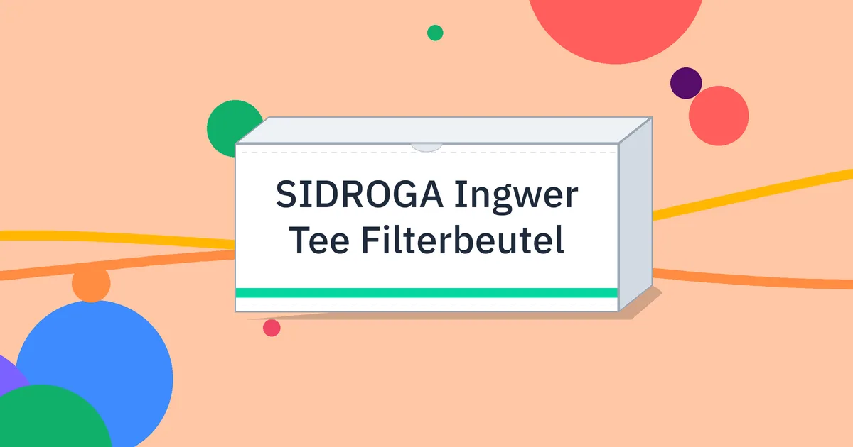 Symbolbild: Packung mit der Aufschrift SIDROGA Ingwer Tee Filterbeutel (PZN 02026630) – Verfügbarkeit und Bezug in Apotheken in Frankfurt am Main