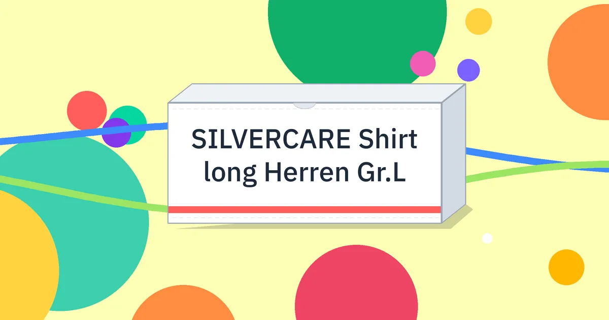 Symbolbild: Packung mit der Aufschrift SILVERCARE Shirt long Herren Gr.L (PZN 01110707) – Verfügbarkeit und Bezug in Apotheken in Frankfurt am Main
