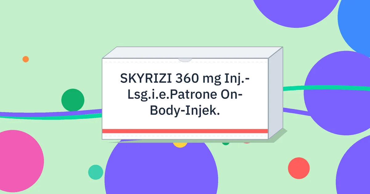 Symbolbild: Packung mit der Aufschrift SKYRIZI 360 mg Inj.-Lsg.i.e.Patrone On-Body-Injek. (PZN 19409051) – Verfügbarkeit und Bezug in Apotheken in Frankfurt am Main