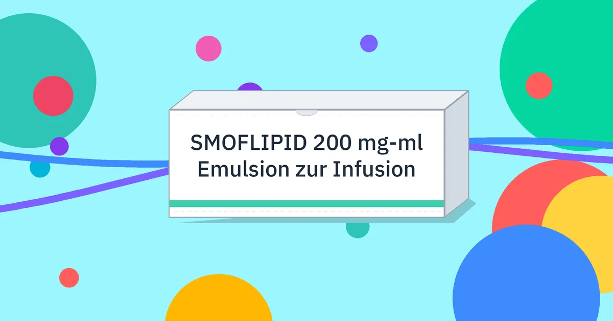 Symbolbild: Packung mit der Aufschrift SMOFLIPID 200 mg-ml Emulsion zur Infusion (PZN 15261226) – Verfügbarkeit und Bezug in Apotheken in Frankfurt am Main