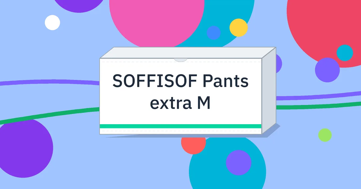 Symbolbild: Packung mit der Aufschrift SOFFISOF Pants extra M (PZN 13879519) – Verfügbarkeit und Bezug in Apotheken in Frankfurt am Main