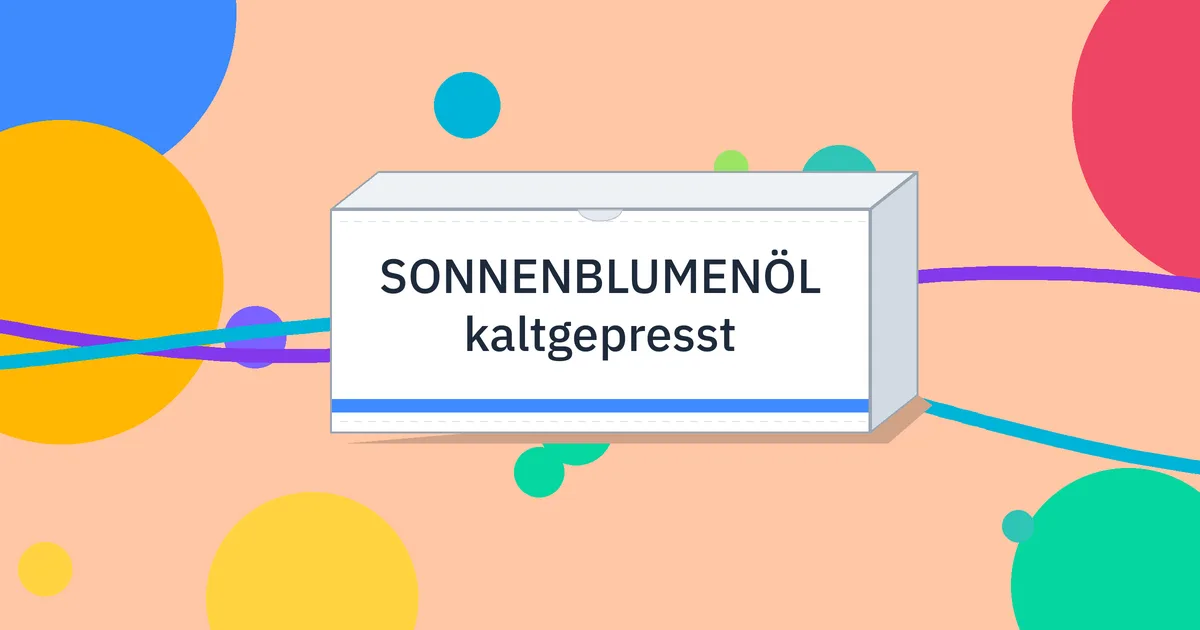 Symbolbild: Packung mit der Aufschrift SONNENBLUMENÖL kaltgepresst (PZN 04645484) – Verfügbarkeit und Bezug in Apotheken in Frankfurt am Main