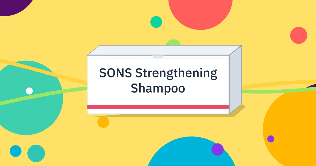 Symbolbild: Packung mit der Aufschrift SONS Strengthening Shampoo (PZN 19944086) – Verfügbarkeit und Bezug in Apotheken in Frankfurt am Main