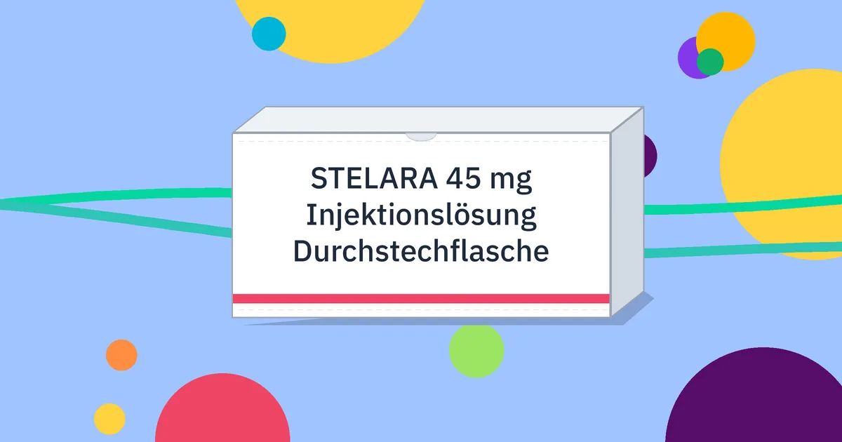 Symbolbild: Packung mit der Aufschrift STELARA 45 mg Injektionslösung Durchstechflasche (PZN 14266569) – Verfügbarkeit und Bezug in Apotheken in Frankfurt am Main
