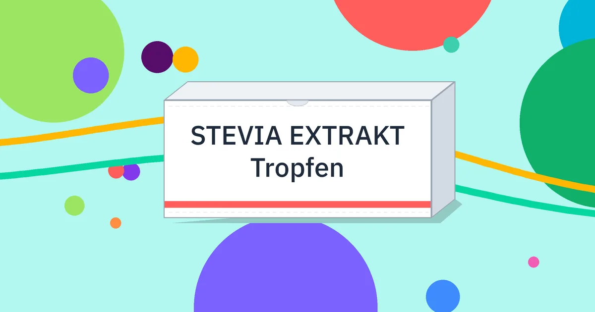 Symbolbild: Packung mit der Aufschrift STEVIA EXTRAKT Tropfen (PZN 16396939) – Verfügbarkeit und Bezug in Apotheken in Frankfurt am Main