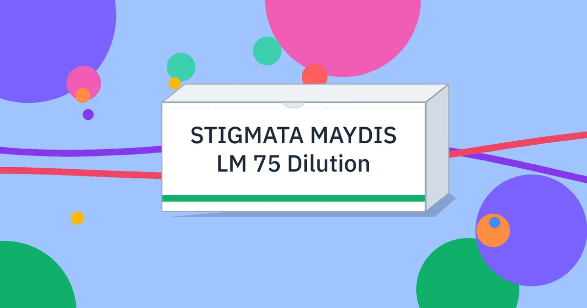Symbolbild: Packung mit der Aufschrift STIGMATA MAYDIS LM 75 Dilution (PZN 13201160) – Verfügbarkeit und Bezug in Apotheken in Frankfurt am Main