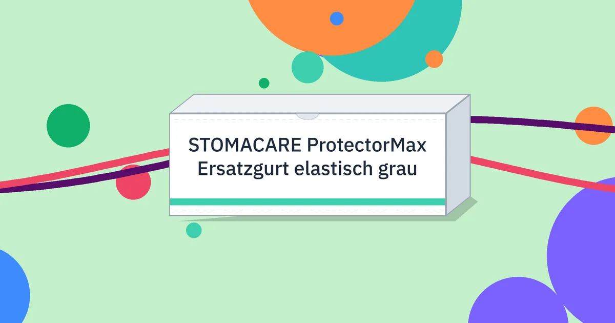 Symbolbild: Packung mit der Aufschrift STOMACARE ProtectorMax Ersatzgurt elastisch grau (PZN 16232155) – Verfügbarkeit und Bezug in Apotheken in Frankfurt am Main