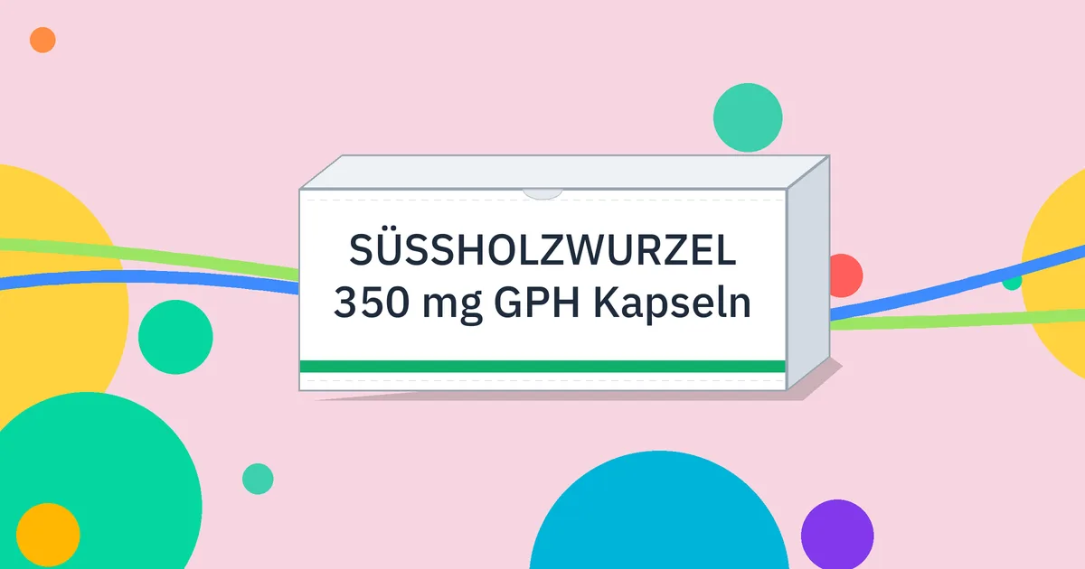 Symbolbild: Packung mit der Aufschrift SÜSSHOLZWURZEL 350 mg GPH Kapseln (PZN 05530518) – Verfügbarkeit und Bezug in Apotheken in Frankfurt am Main