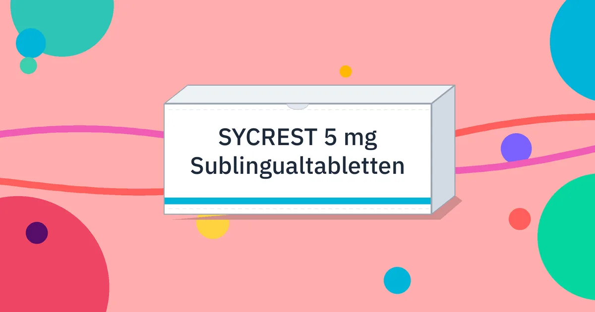 Symbolbild: Packung mit der Aufschrift SYCREST 5 mg Sublingualtabletten (PZN 10357476) – Verfügbarkeit und Bezug in Apotheken in Frankfurt am Main