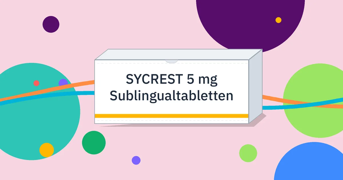 Symbolbild: Packung mit der Aufschrift SYCREST 5 mg Sublingualtabletten (PZN 12571268) – Verfügbarkeit und Bezug in Apotheken in Frankfurt am Main