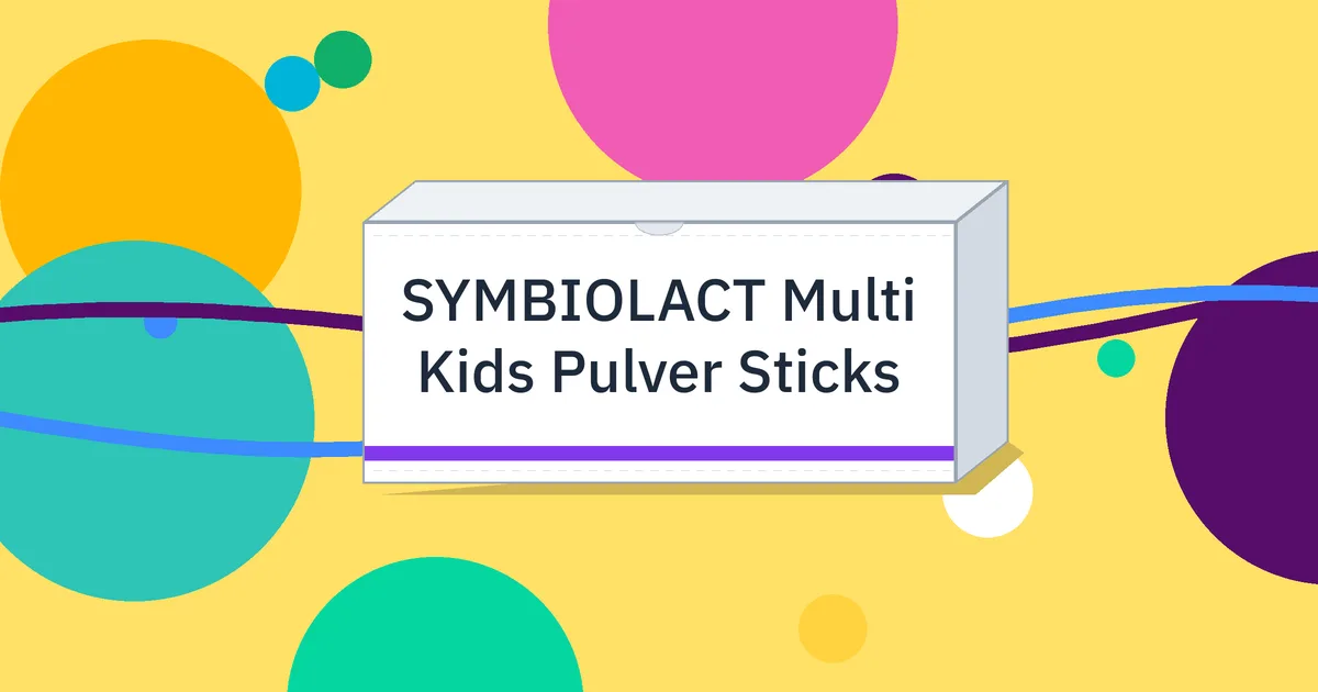 Symbolbild: Packung mit der Aufschrift SYMBIOLACT Multi Kids Pulver Sticks (PZN 20229213) – Verfügbarkeit und Bezug in Apotheken in Frankfurt am Main