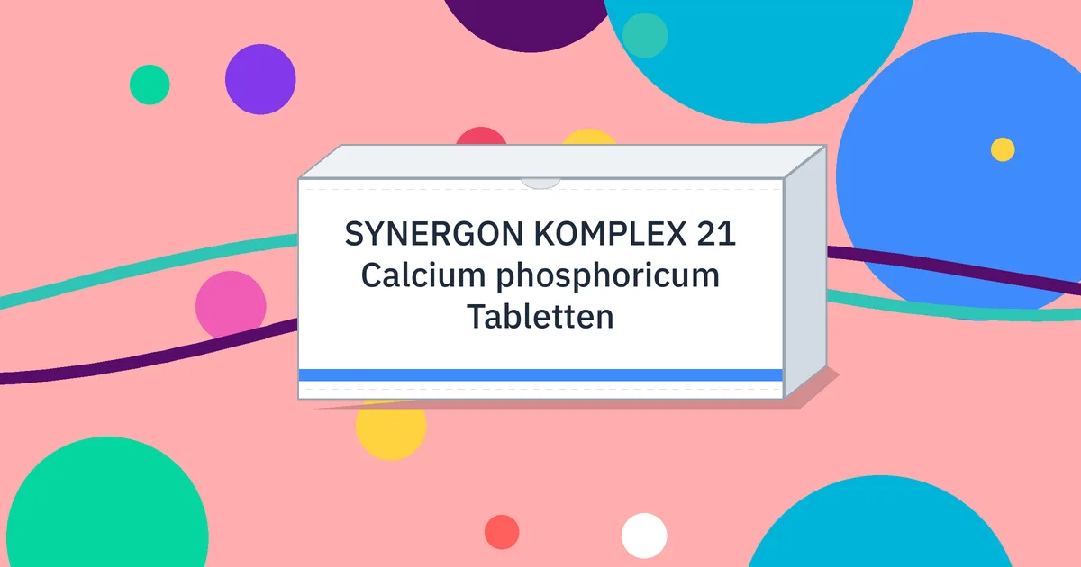 Symbolbild: Packung mit der Aufschrift SYNERGON KOMPLEX 21 Calcium phosphoricum Tabletten (PZN 04905778) – Verfügbarkeit und Bezug in Apotheken in Frankfurt am Main