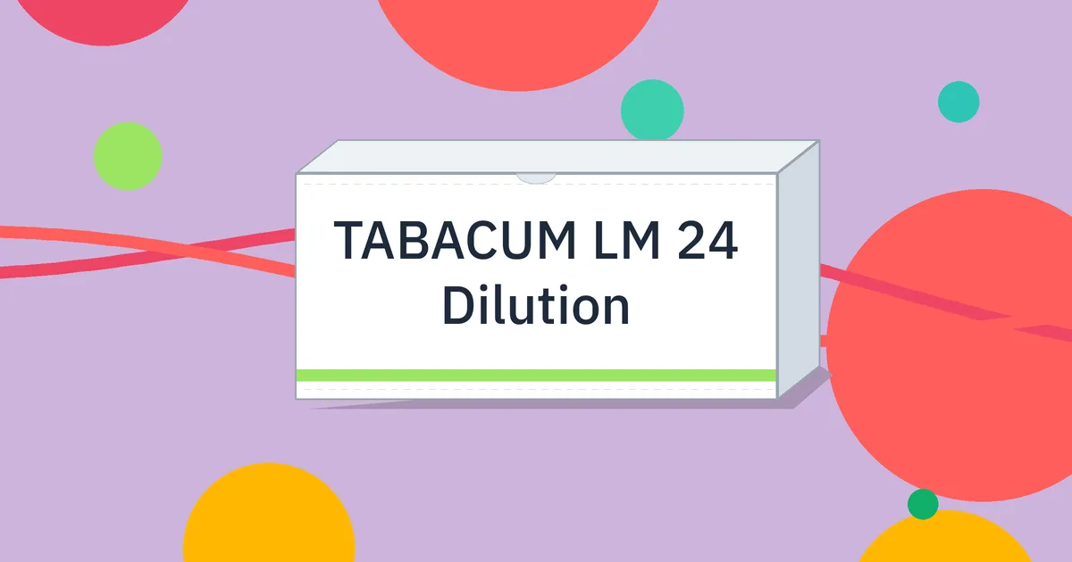 Symbolbild: Packung mit der Aufschrift TABACUM LM 24 Dilution (PZN 13212726) – Verfügbarkeit und Bezug in Apotheken in Frankfurt am Main