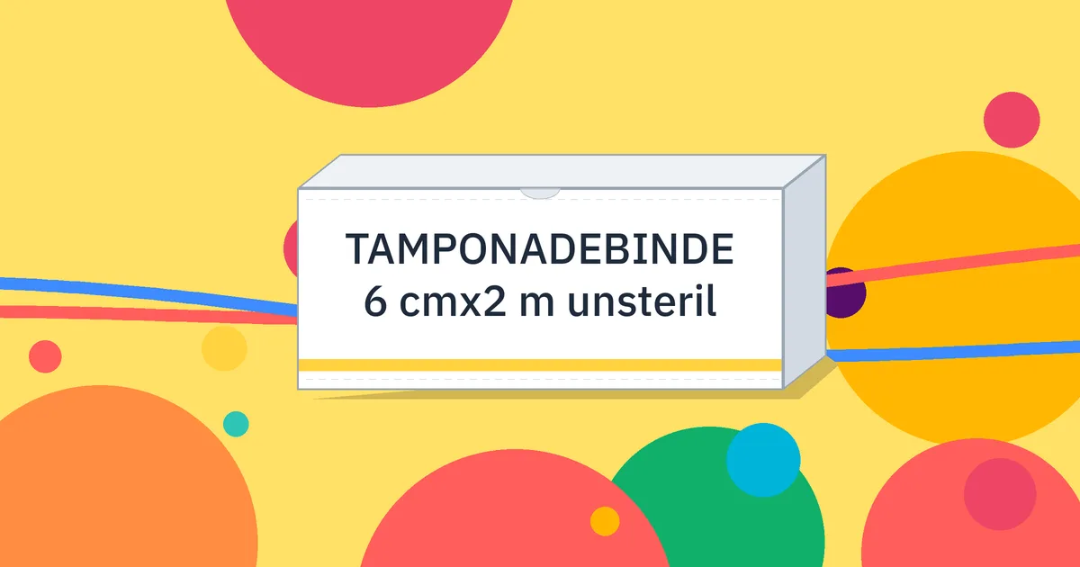 Symbolbild: Packung mit der Aufschrift TAMPONADEBINDE 6 cmx2 m unsteril (PZN 12386298) – Verfügbarkeit und Bezug in Apotheken in Frankfurt am Main