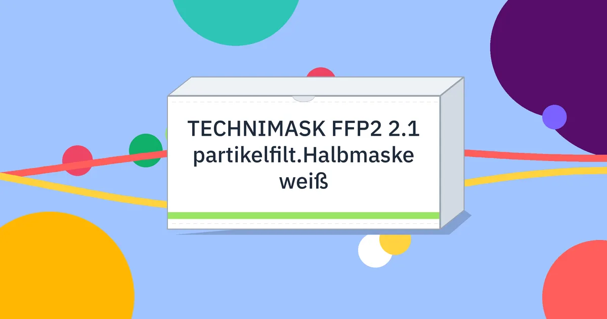 Symbolbild: Packung mit der Aufschrift TECHNIMASK FFP2 2.1 partikelfilt.Halbmaske weiß (PZN 18260606) – Verfügbarkeit und Bezug in Apotheken in Frankfurt am Main