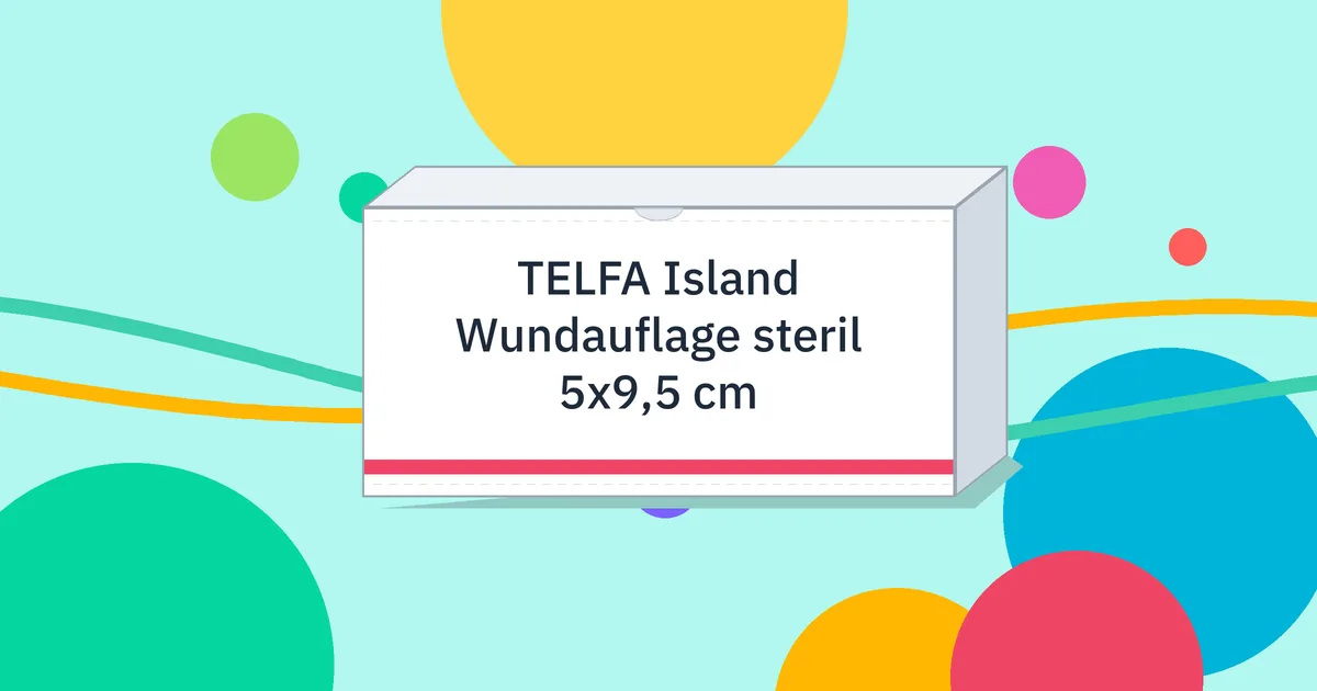 Symbolbild: Packung mit der Aufschrift TELFA Island Wundauflage steril 5x9,5 cm (PZN 10130270) – Verfügbarkeit und Bezug in Apotheken in Frankfurt am Main